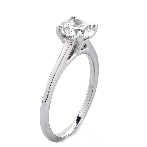 .93 Carat Round Brilliant Cut Diamond Engagement Ring in 18 Karat Whit ...